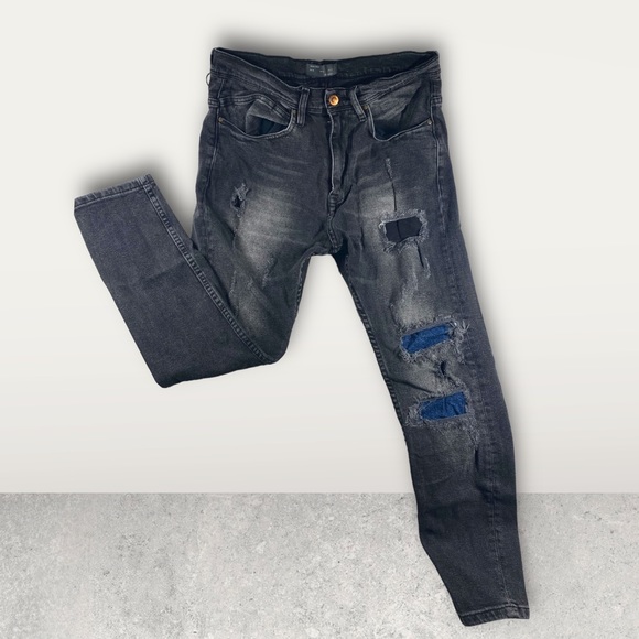Zara | Jeans | Zara Man Skinny Fit Jeans Mens Size 3 Mex Faded Ripped ...